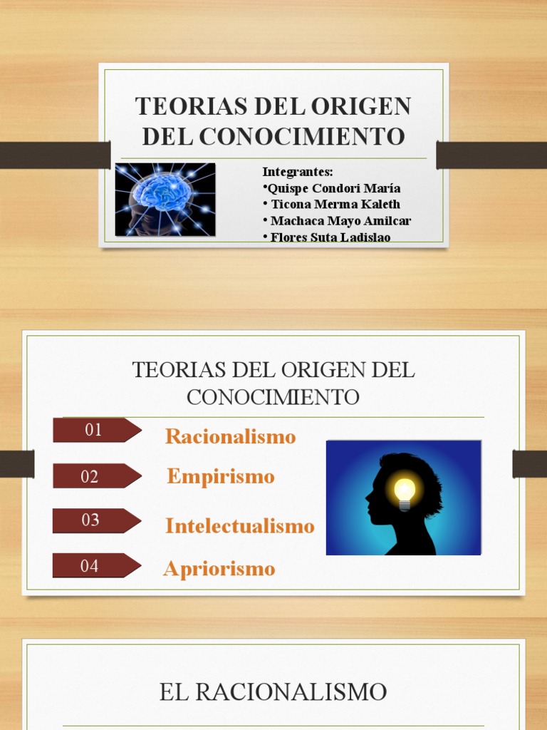 Teorías del Origen del Conocimiento | PDF | Racionalismo | Empirismo