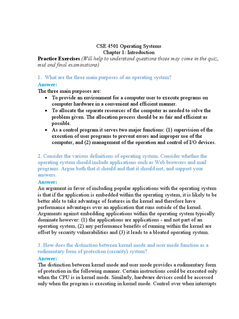 Operating Systems Study Guide | PDF | Kernel (Operating System ...