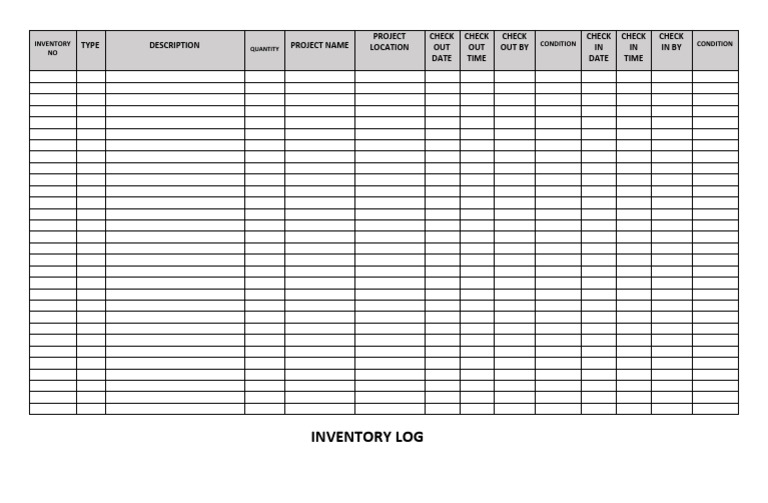Inventory Log | PDF