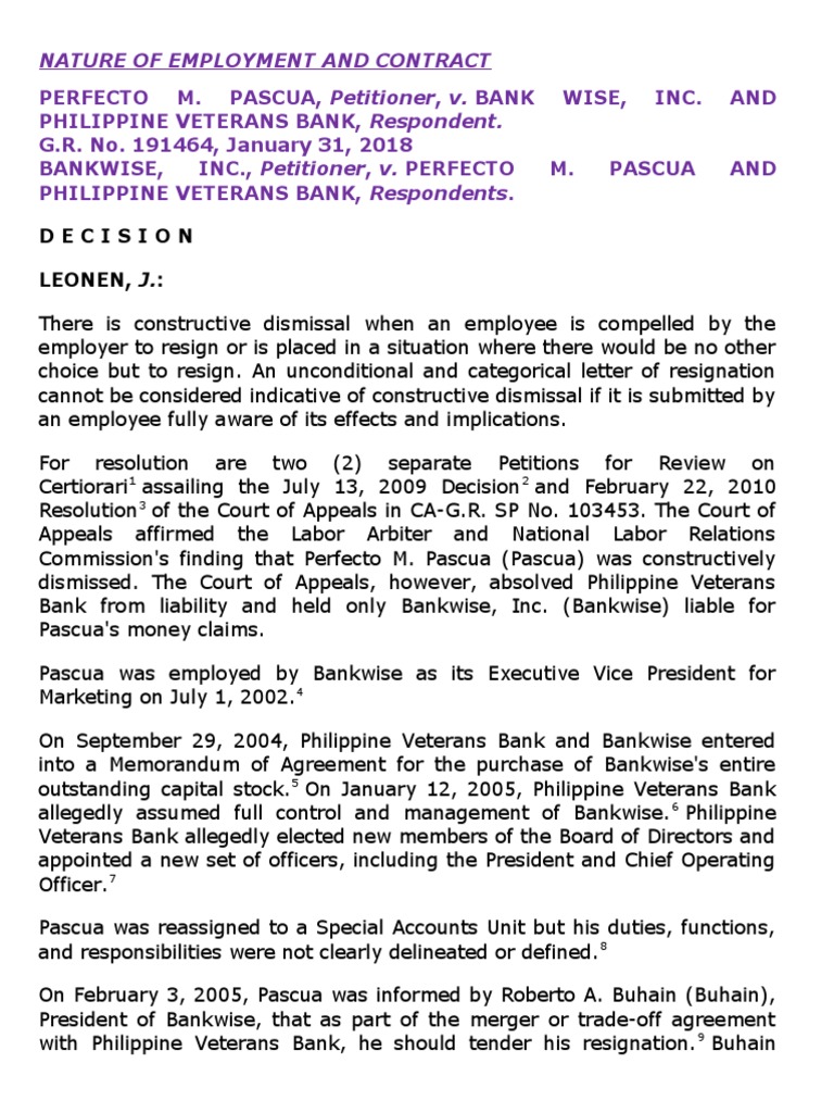 Nature of Employment and Contract | PDF | Employment | Judgment (Law)