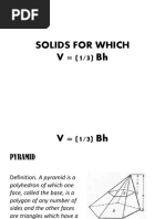Solid Mensuration Formulas | PDF | Area | Triangle