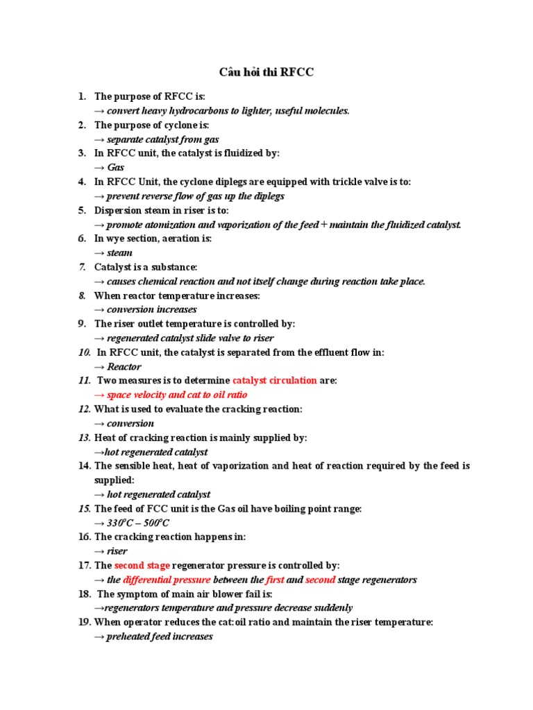 RFCC Catalyst Operation Overview | PDF