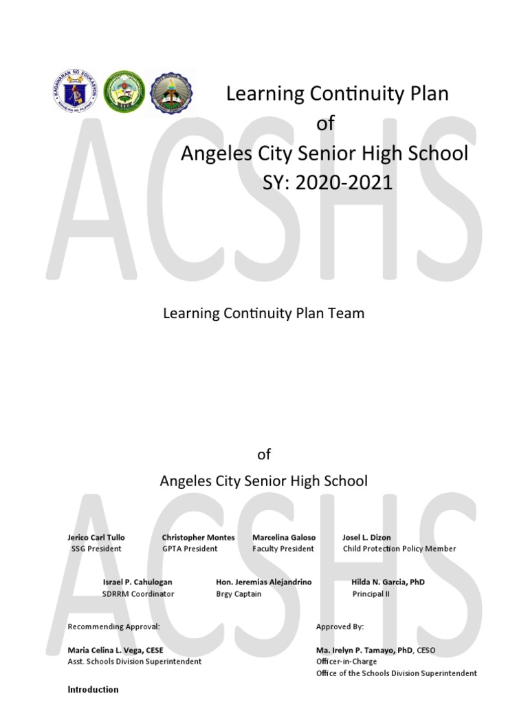 Acshs LCP Edited 6 27 2020 | PDF | Educational Assessment | Educational ...