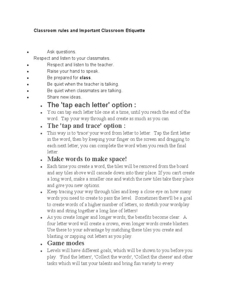 The 'Tap Each Letter' Option: The 'Tap and Trace' Option:: Classroom ...