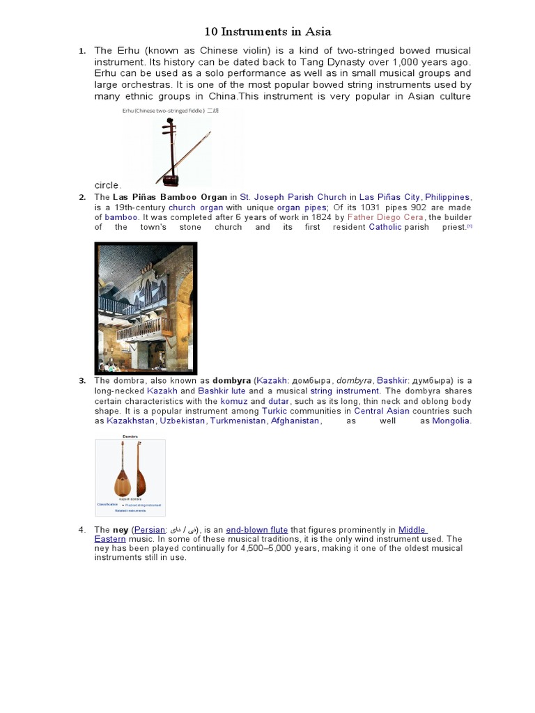 10 Instruments in Asia | PDF | Musical Instruments | Chordophones