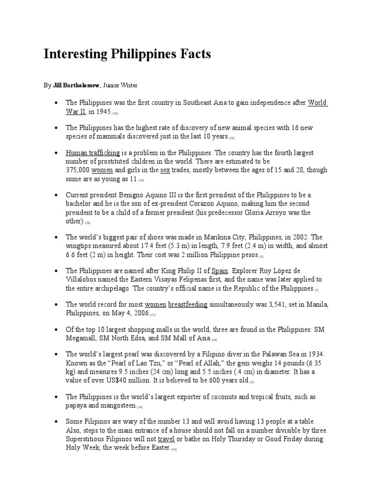 Interesting Philippines Facts | PDF | Philippines