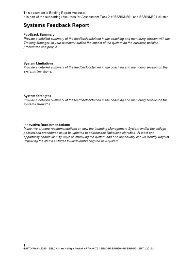 System Feedback Report | PDF