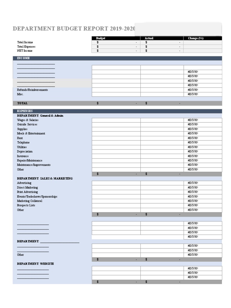 IC Department Budget Template 8540 | PDF | Income | Business