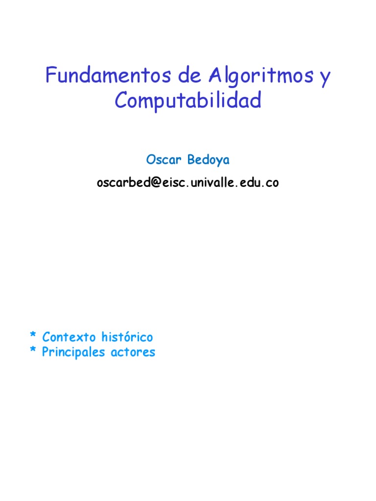 Fundamentos de Algoritmos y Computabilidad | PDF | Alan Turing | Teoría de la computabilidad