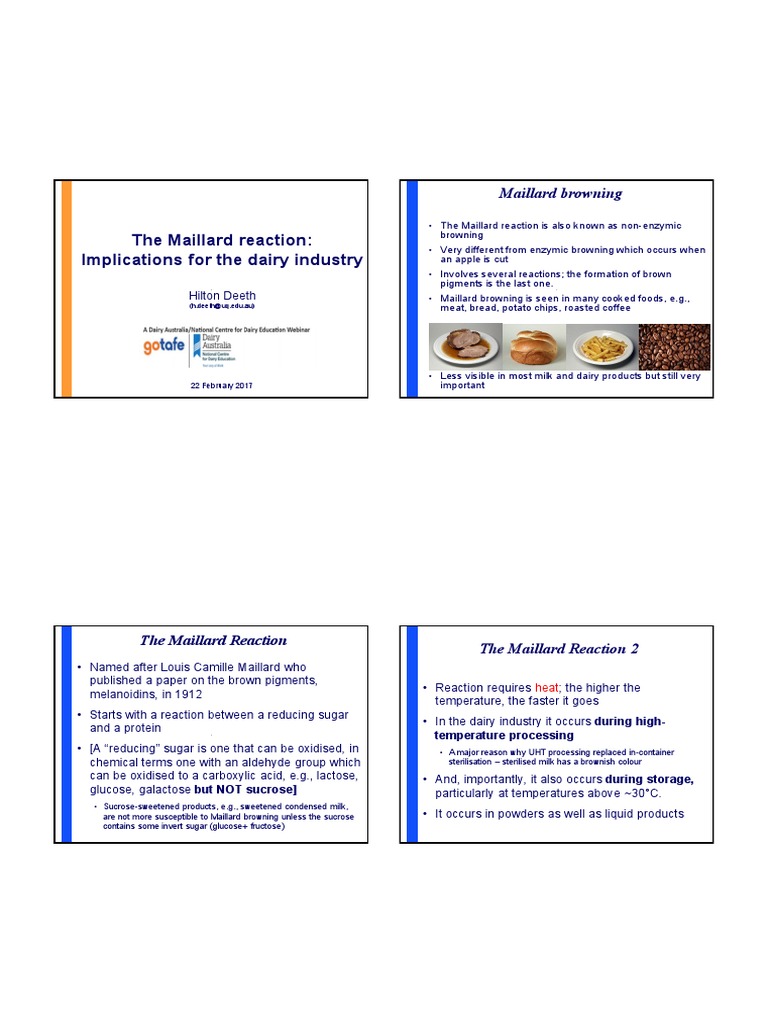 The Maillard Reaction: Implications For The Dairy Industry | PDF ...