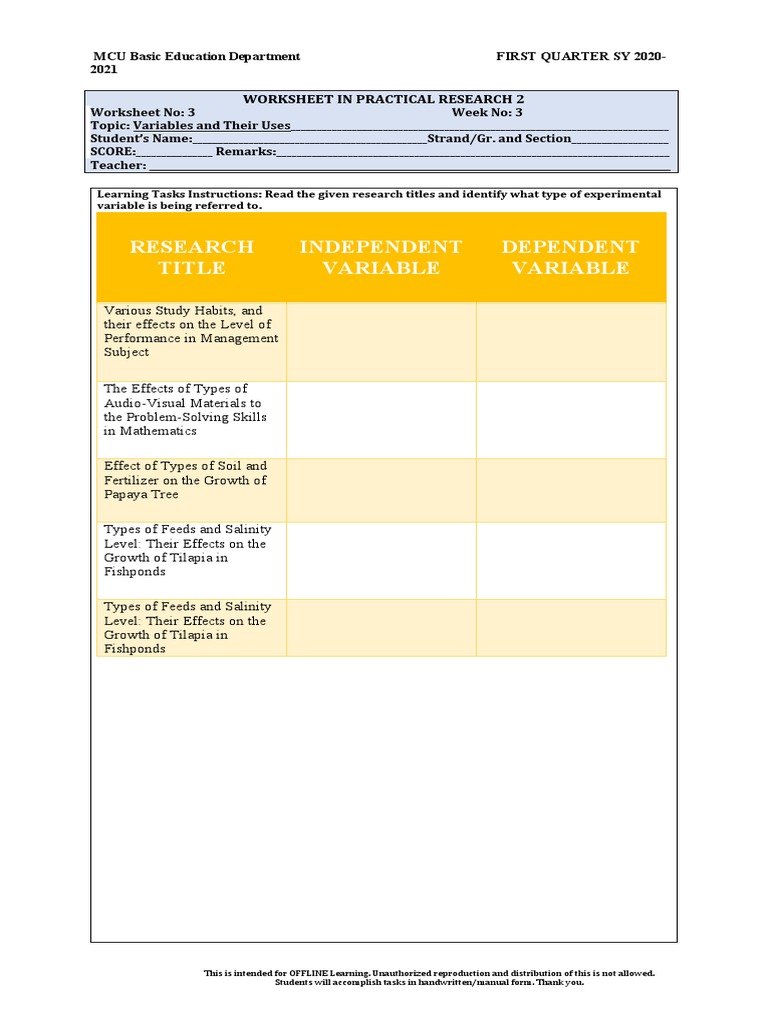 Week 3 Worksheet | PDF