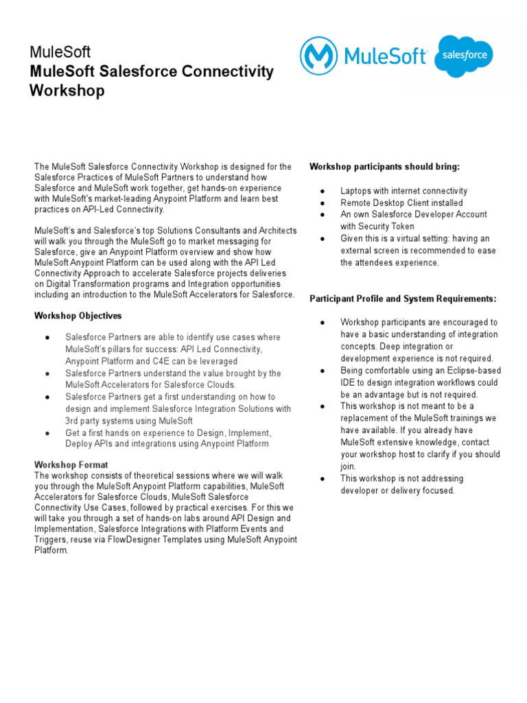 Mulesoft Salesforce Connectivity Workshop | PDF | Application ...