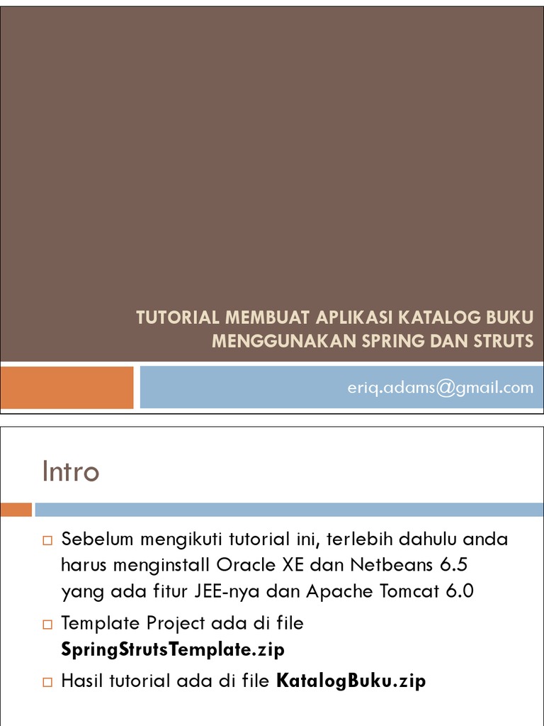 Tutorial Membuat Aplikasi J2EE Menggunakan Spring Dan Struts | PDF | Metode & Bahan Ajar | Komputer