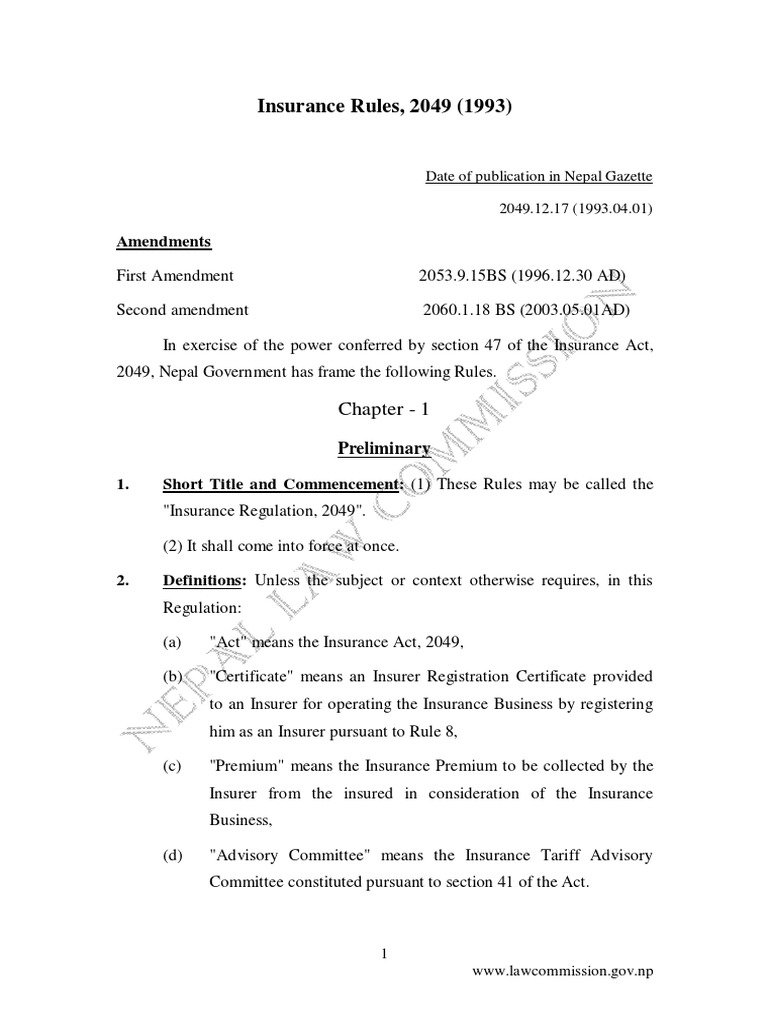 Insurance Rules 2049 1993 | PDF | Insurance Broker | Life Insurance