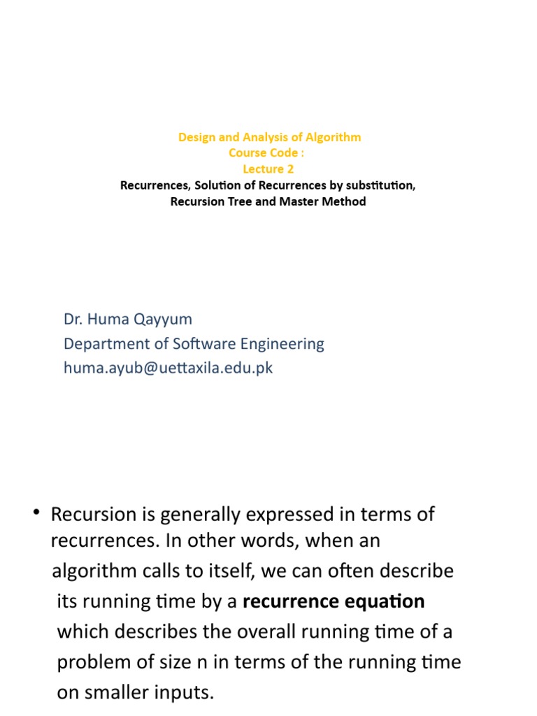 Analysis Of Recursion And Recurrence Relations Pdf Recurrence Relation Recursion