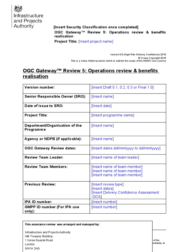 OGC Gateway™ Review 5: Operations Review & Benefits Realisation | PDF ...