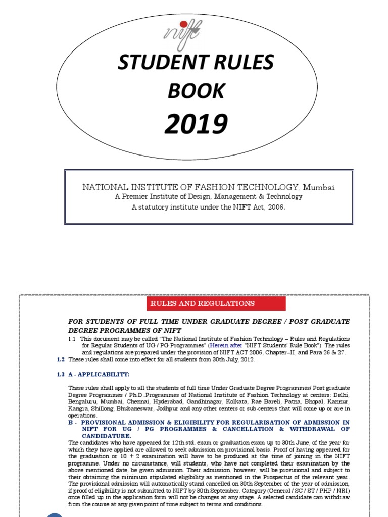Student Handbook for the National Institute of Fashion Technology ...