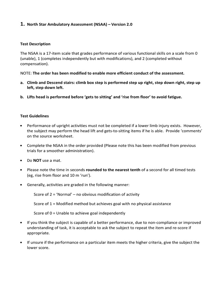 NSAA Only ManualVersion-2.0 May-2017 | PDF | Foot | Anatomical Terms Of ...