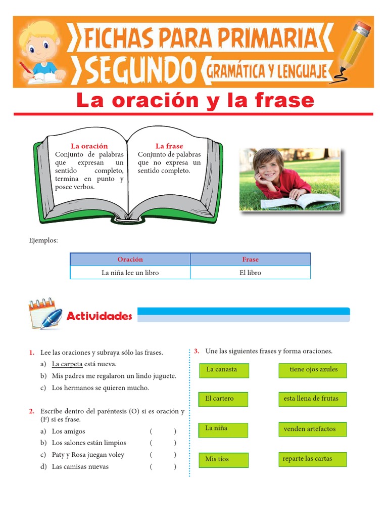 Actividades De Tipos De Oraciones Para Segundo Grado