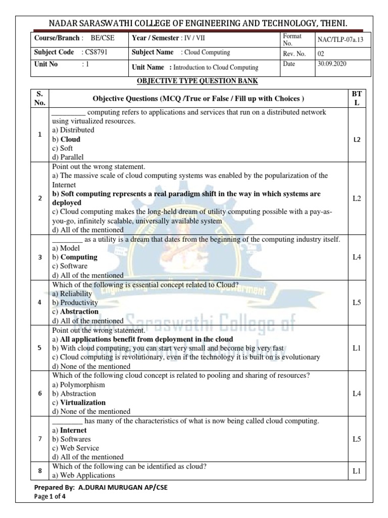 Nadar Saraswathi College of Engineering and Technology, Theni | PDF ...