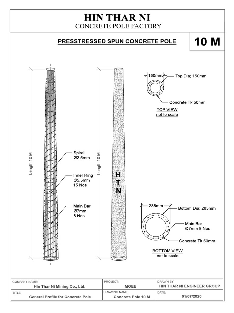 Electrical Pole Drawing 10M PDF | PDF