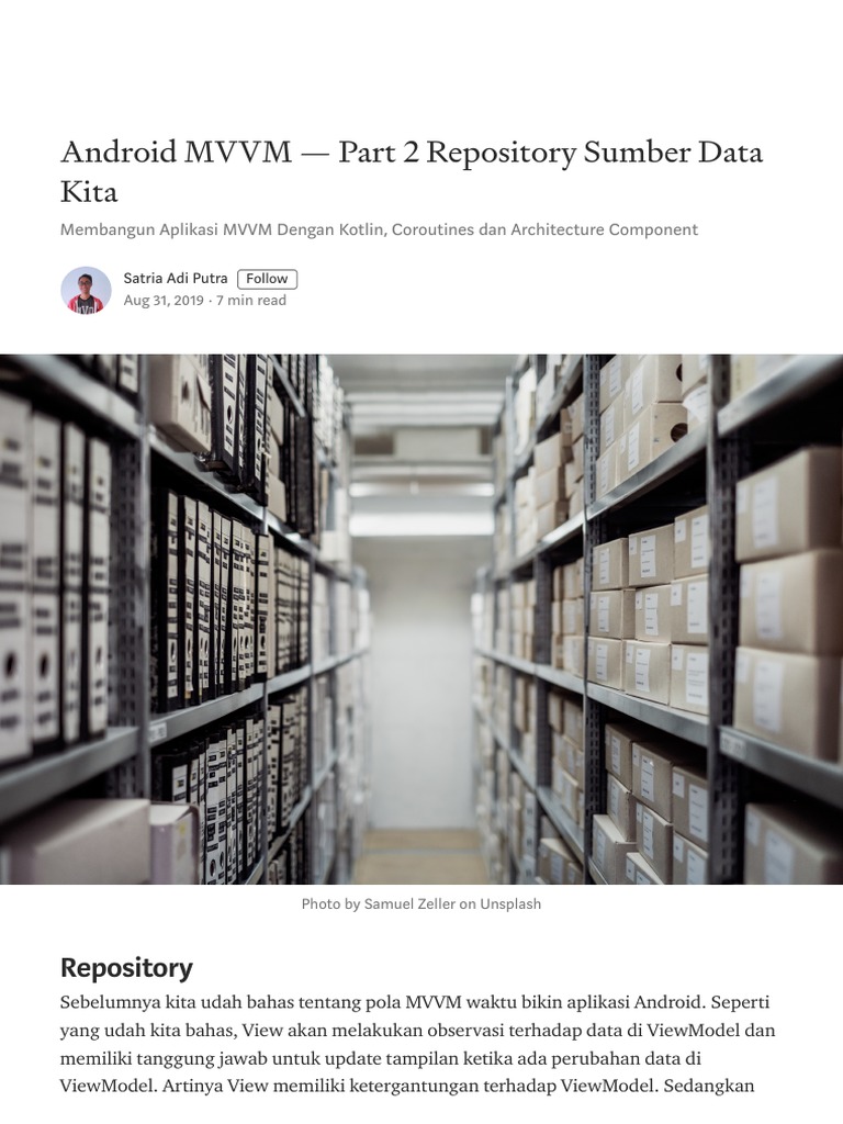 Android MVVM - Part 2 Repository Sumber Data Kita - UNIKOM Codelabs - Medium PDF | PDF