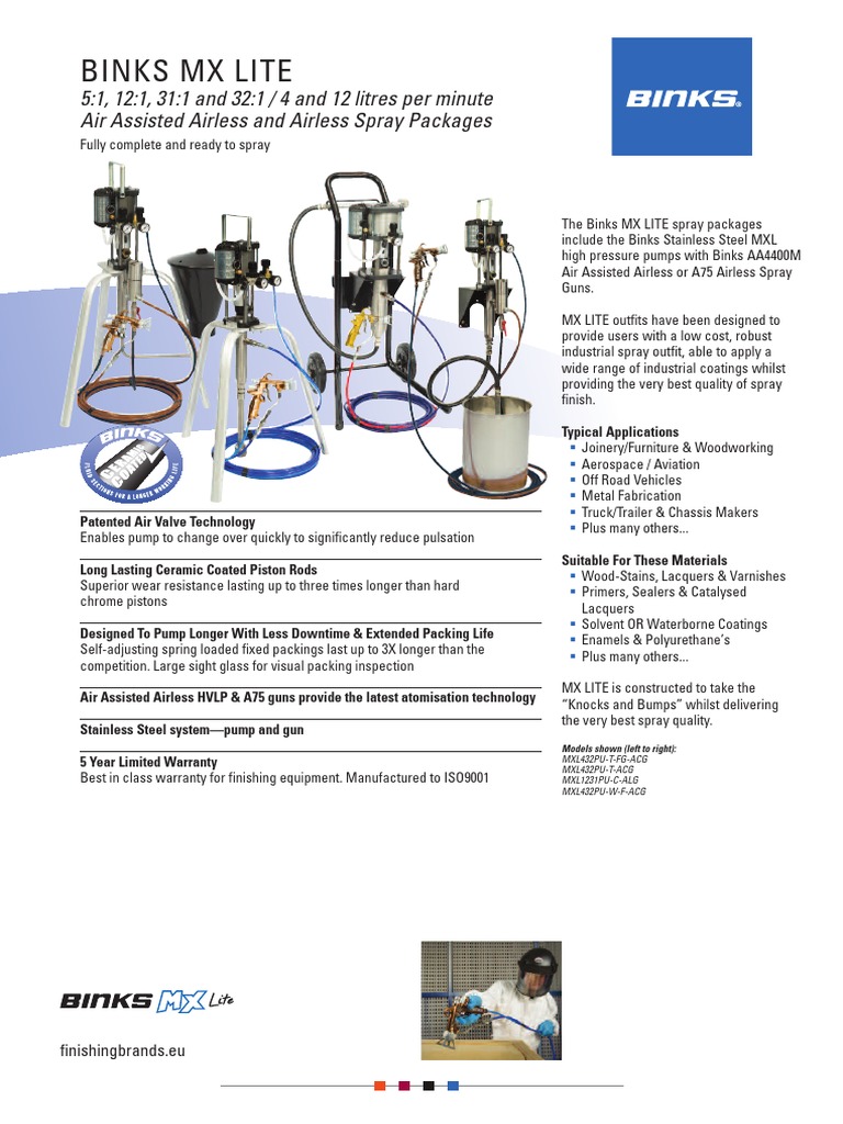 Binks Mxlite Euro EN | PDF | Manufactured Goods | Materials