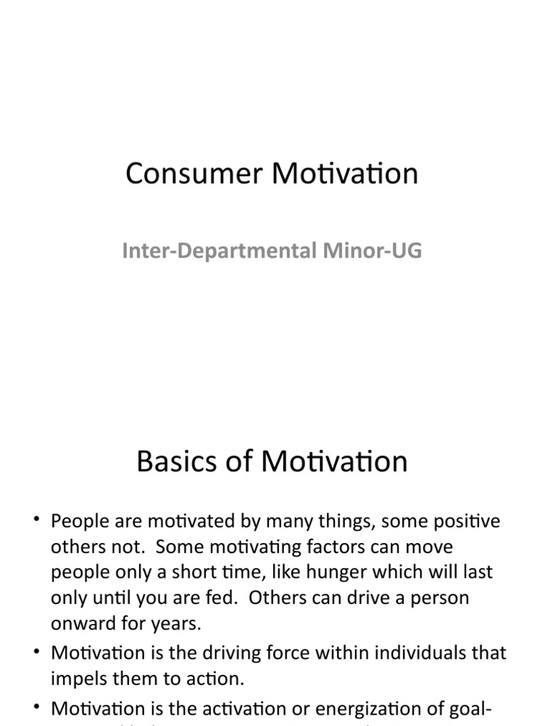 Consumer Motivation | PDF | Motivation | Motivational
