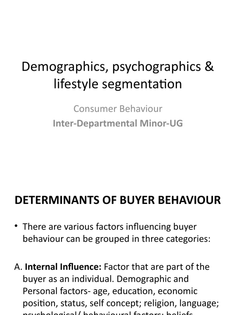 Demographics, Psychographics & Lifestyle Segmentation | Download Free ...