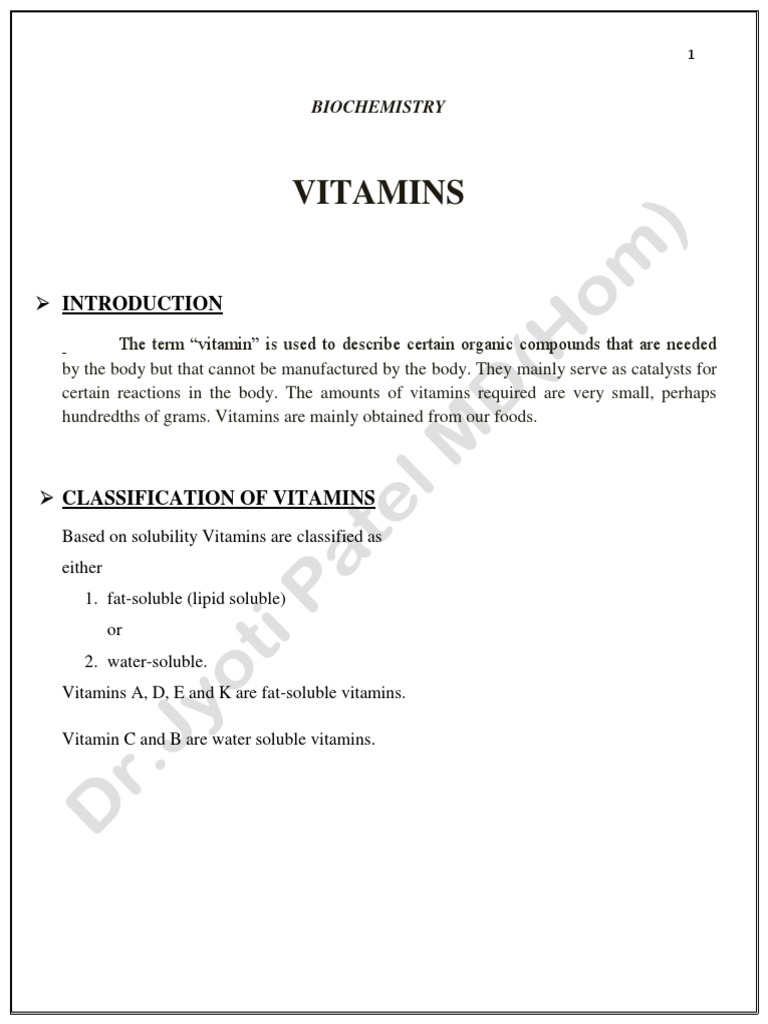 Vitamins: Introduction | PDF | Vitamin A | Vitamin