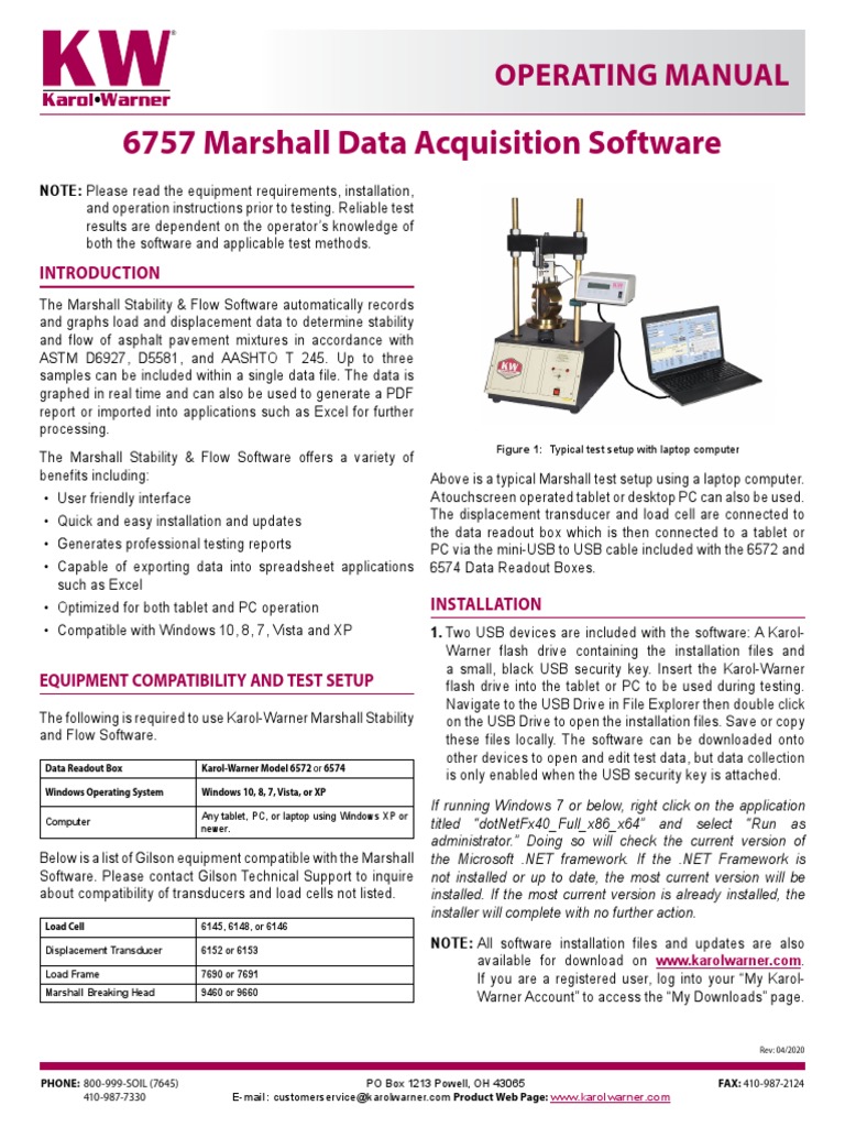 6757 Marshall Data Acquisition Software: Operating Manual | PDF ...
