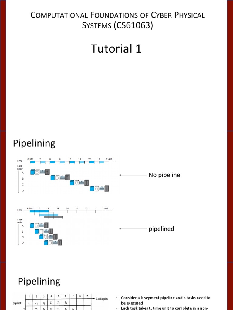 Computational foundations of cyber physical systems tutorial on pipelining and memory hierarchy ...