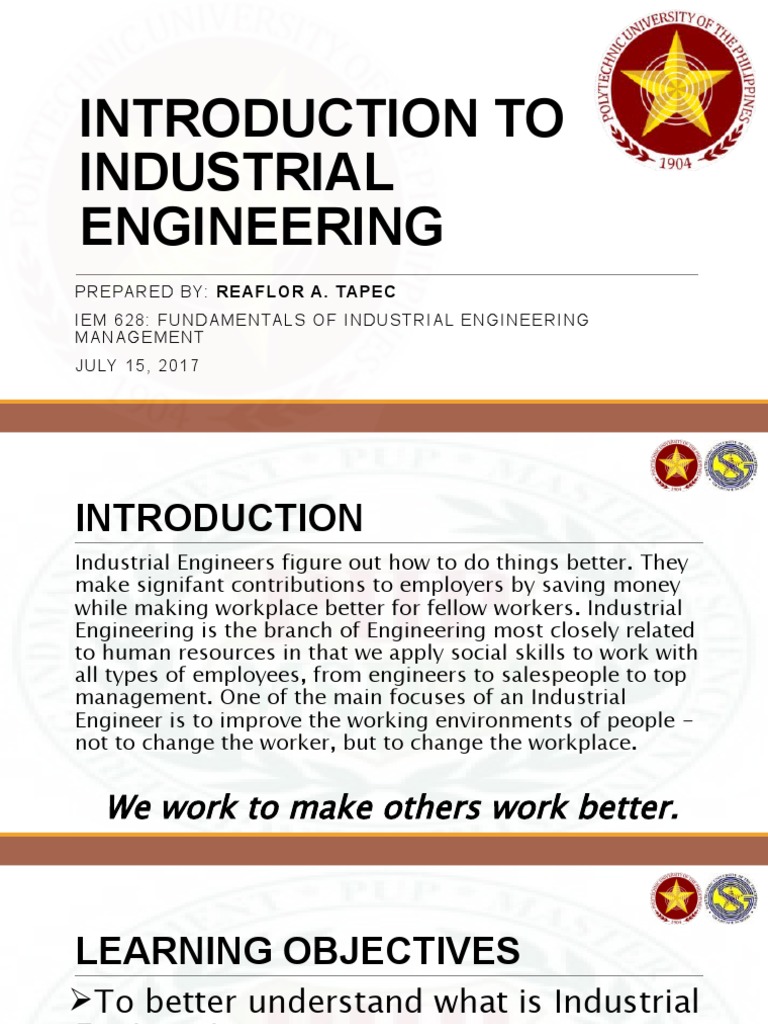 Introduction to Industrial Engineering | PDF | Industrial Engineering ...