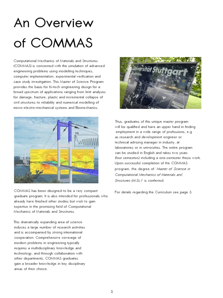 An Overview of Commas: Computational Mechanics of Materials and Structures (M.SC.) Is Conferred ...