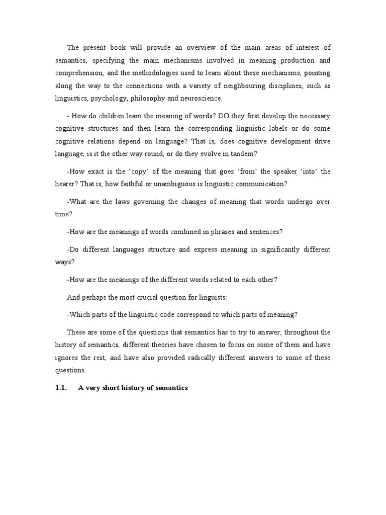 The Present Book Will Provide An Overview Of The Main Areas Of Interest