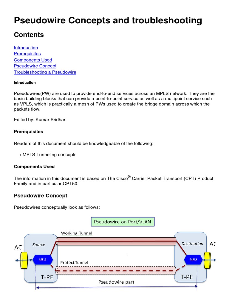 Pseudowire Concepts and Troubleshooting PDF | PDF | Multiprotocol Label Switching | Networking