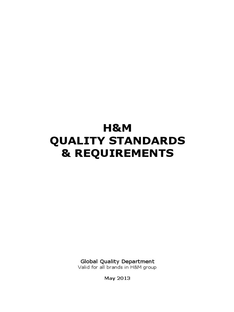 Quality Standards Requirements PDF | PDF | Textiles | Clothing