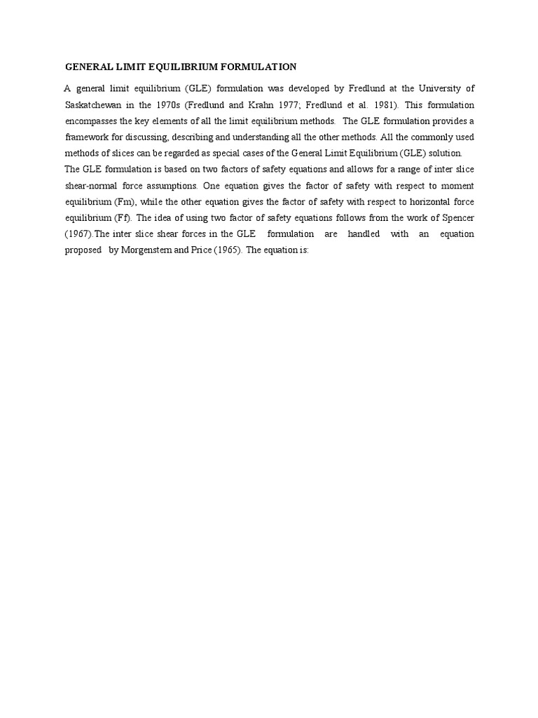 General Limit Equilibrium Formulation | PDF