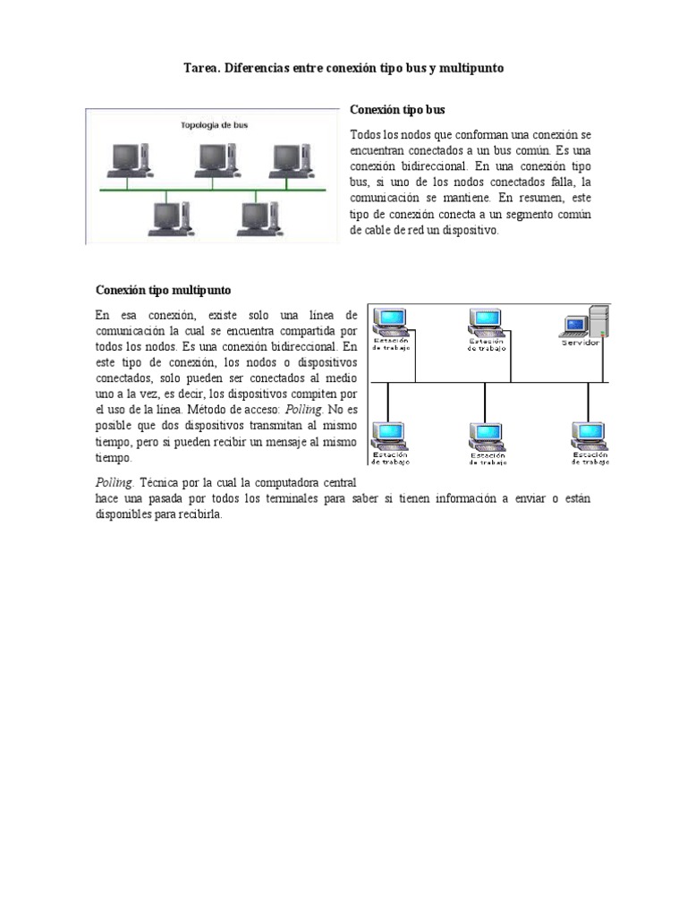 Diferencias Entre Conexión Tipo Bus y Multipunto | PDF