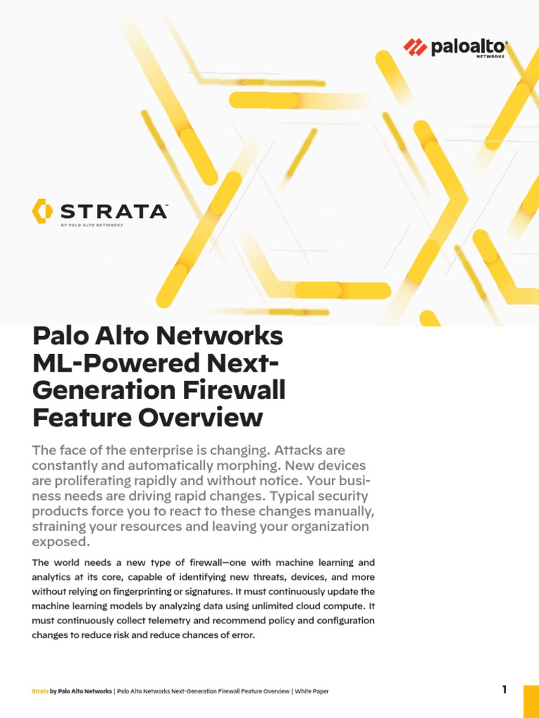 Palo Alto Networks ML-Powered Next-Generation Firewall Feature Overview ...