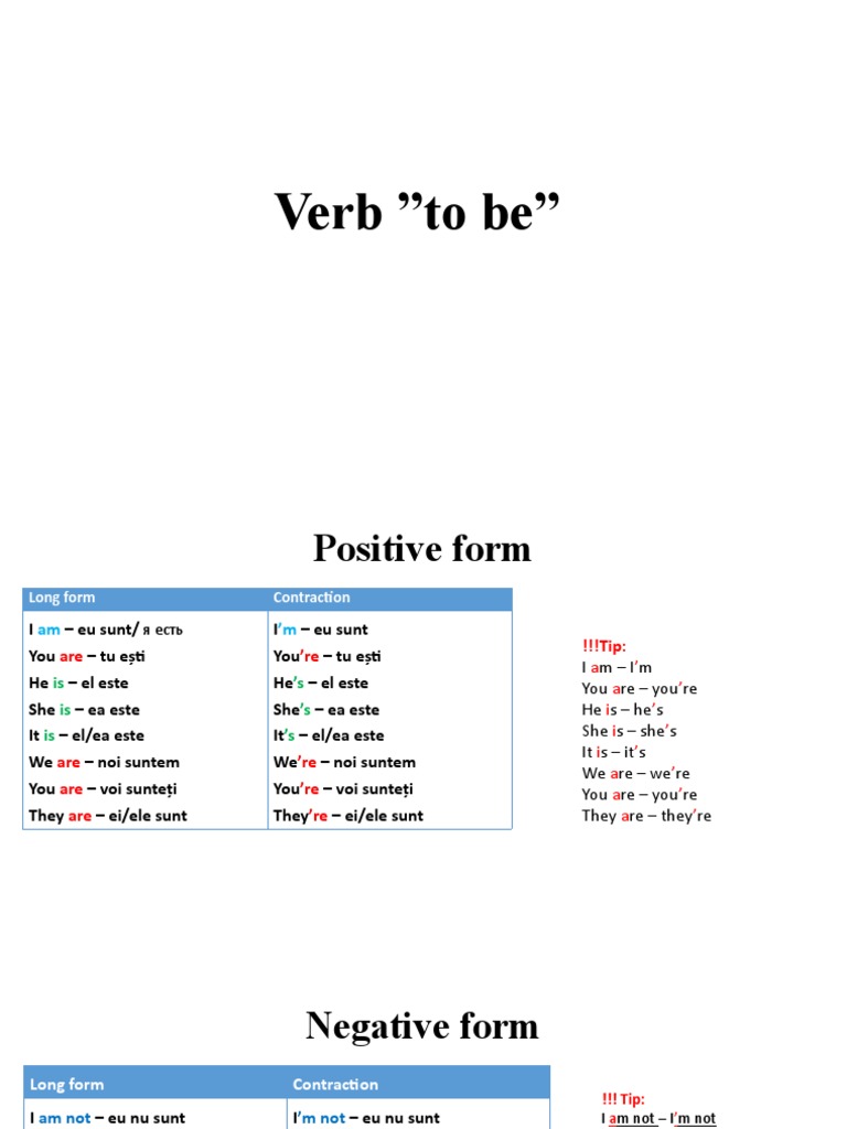 Verb To Be | PDF | Grammar | Semantic Units