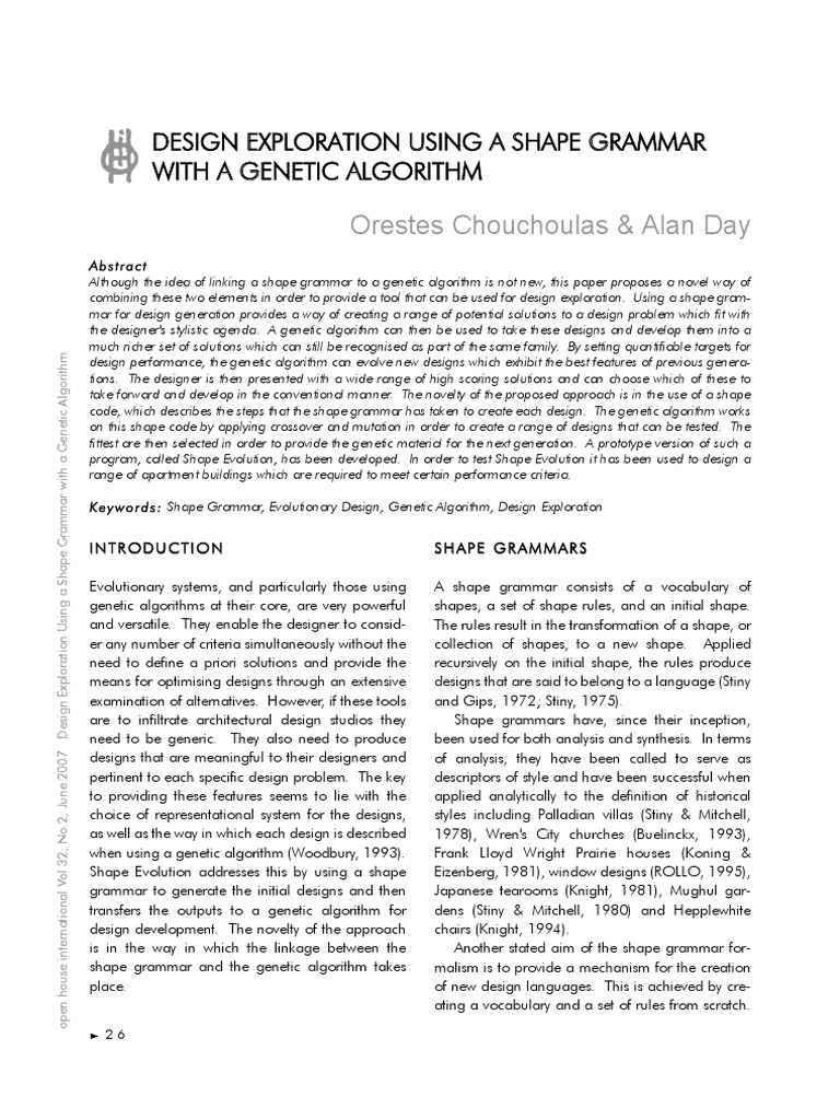 Design Exploration Using a Shape Grammar with a Genetic Algorithm ...