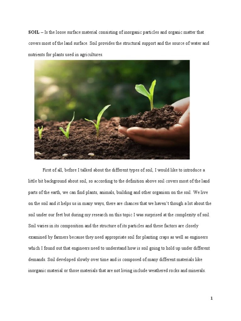 Different Types of Soil | PDF | Soil | Clay