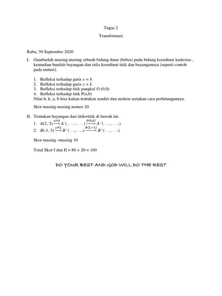 Tugas 2 Bab 4 Transformasi PDF | PDF