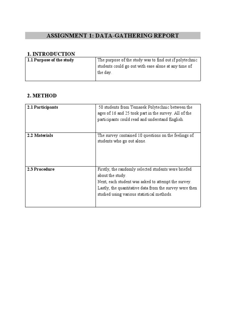 TEMPLATE ASSIGNMENT 1 - Data Gathering Report | PDF | Science
