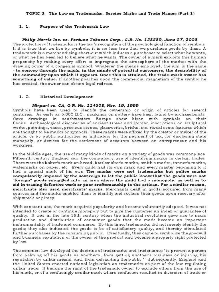 Trademark Law Overview and Key Concepts | PDF | Trademark | Business