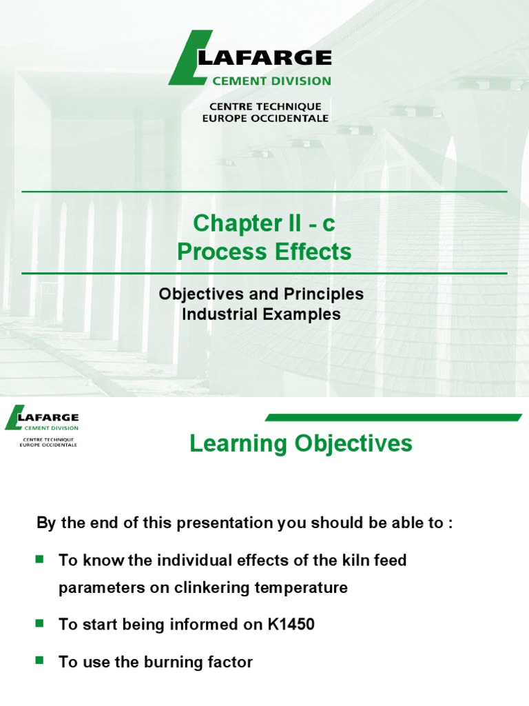 Chapter II - C Process Effects: Objectives and Principles Industrial ...