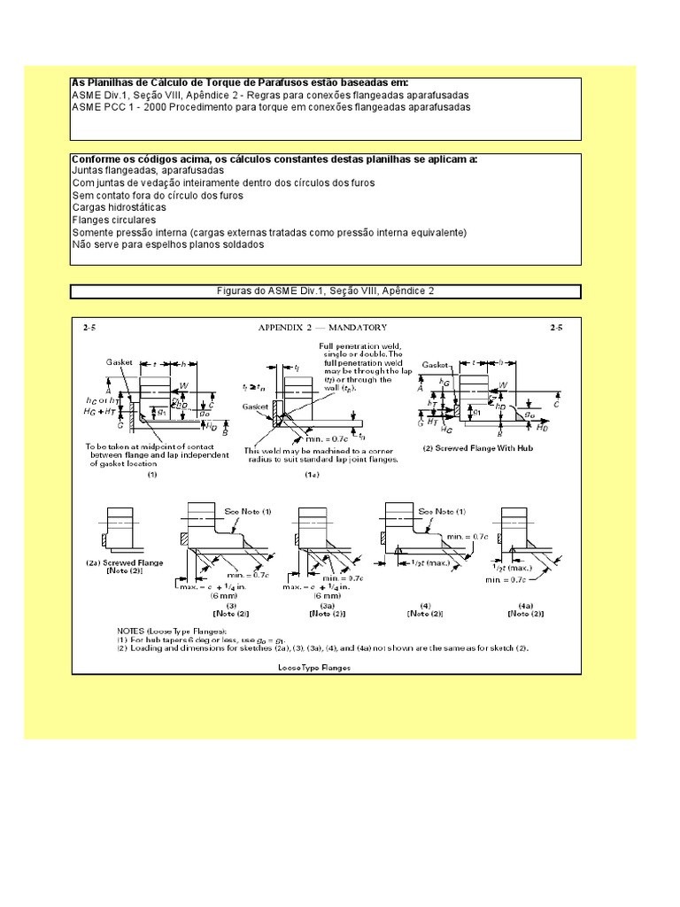 Cálculo Torque Parafusos Flanges | PDF | Libras por polegada quadrada ...