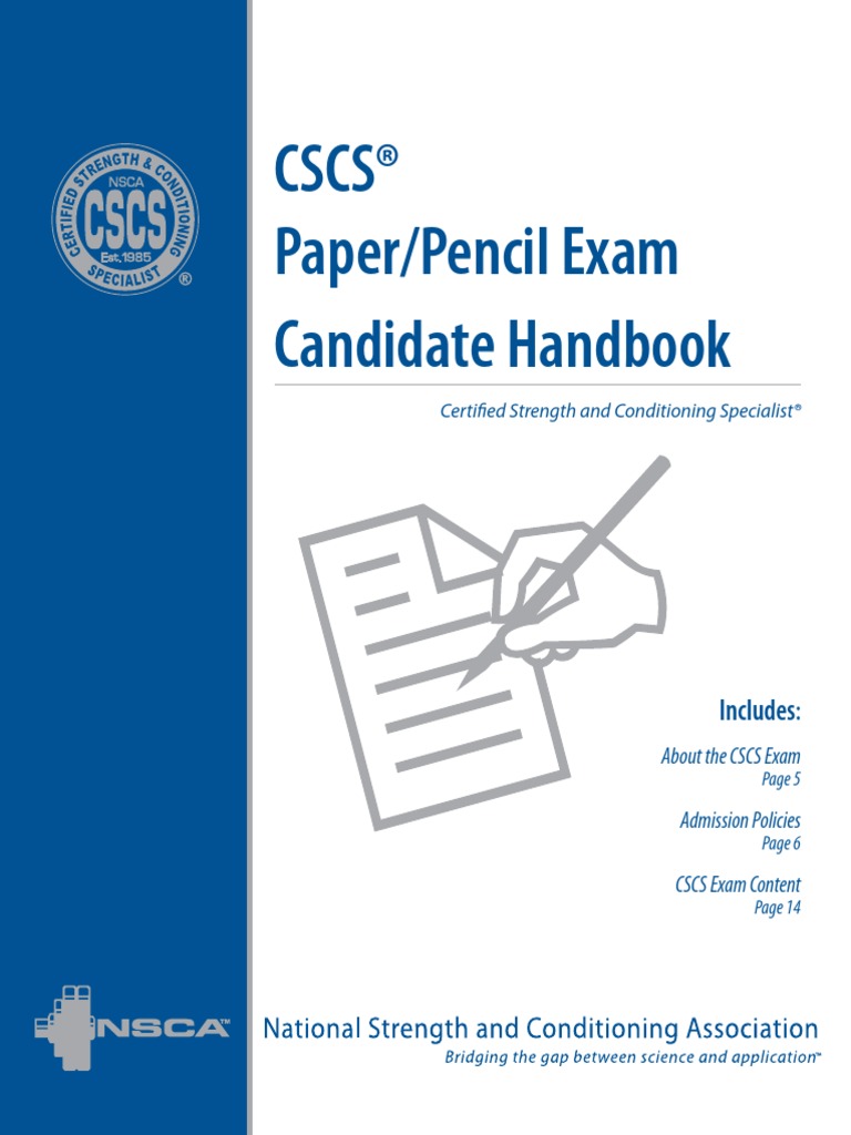CSCS® Paper/Pencil Exam Candidate Handbook: Includes | PDF | Credential ...