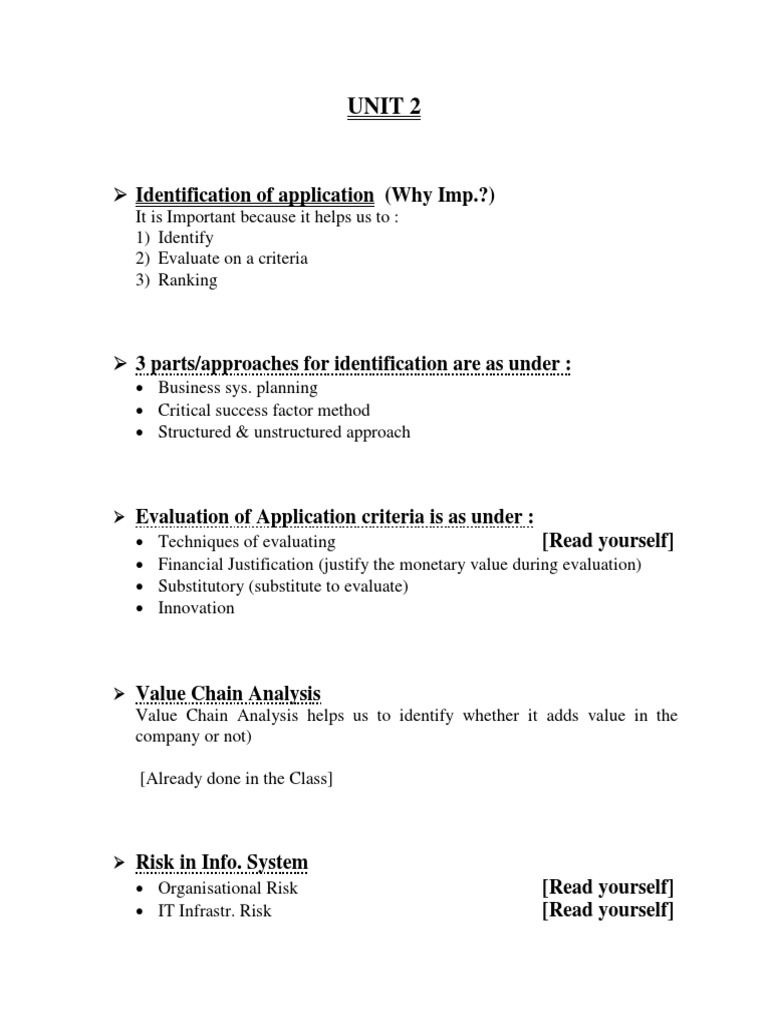 UNIT 2 Identification of Application | PDF